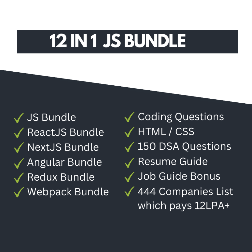 12 In 1 Js Qa Bundle React Nextjs Redux Webpack Html Css